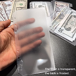 UMSICHT 12PCS A6 Binder Pockets with No Zippers, Zipless Budget Envelopes with Index Bits Design, A6 Binder Pouch for 6 Ring Binder, Money Folder Organizer,Clear PVC Savings Challenges Envelopes,12PCS