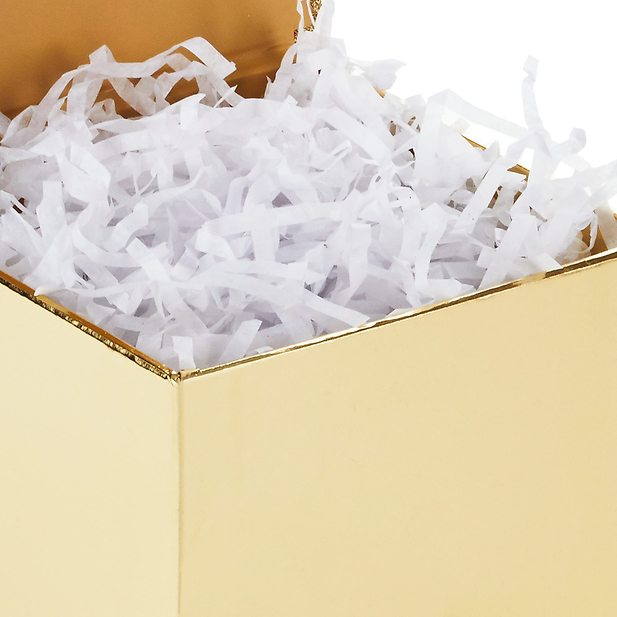 Hallmark Signature 4" Small Gift Box with Paper Fill (Gold Glitter) for Weddings, Engagements, Graduations, Holidays, Christmas, Valentines Day and More