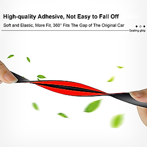 Car Weather Stripping 14mm Car Windshield Weather Seal Rubber Stripping Trim Weatherstrip Adhesive T Shape Sunroof Seal Cover Leak Sound Proofing (16 Feet)
