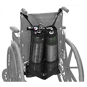HSRG Double Oxygen Cylinder Bag, Portable Wheelchair Tank Carry Backpack Bag Holder Fits D and E Cylinders Bottle, for & Walker