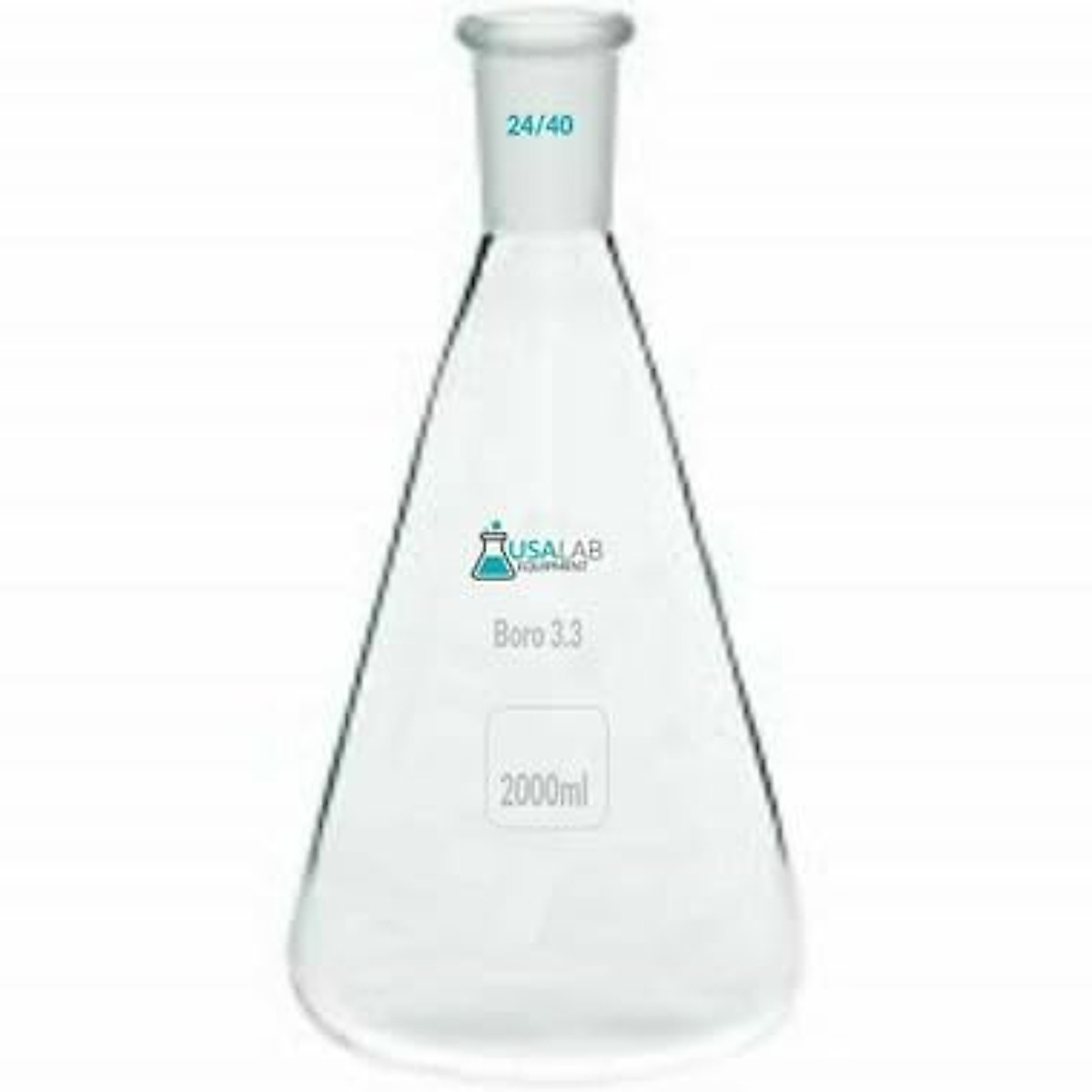 USA Lab 2000ML Erlenmeyer Flask 24/40 Borosilicate 3.3 - USAlab