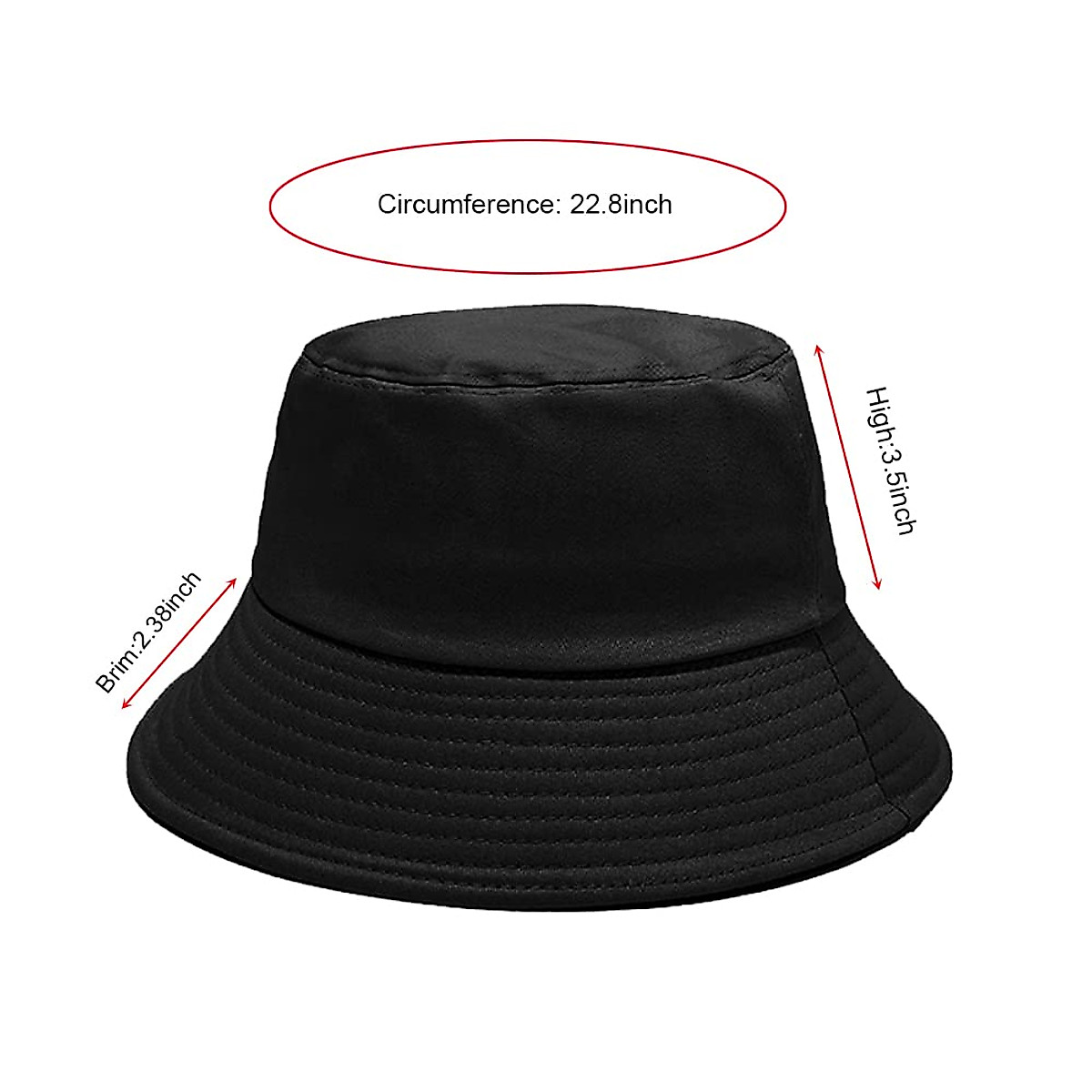 PFFY 2 Packs Bucket Hat for Women Men Cotton Summer Sun Beach Fishing Cap White+Black