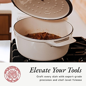 Made In Cookware - Dutch Oven 5.5 Quart - Linen - Enameled Cast Iron - Exceptional Heat Retention & Durability - Professional Cookware - Crafted in France - Induction Compatible