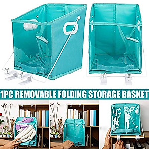 Closet Caddy Clothes Organizer Pull Down Shelf Basket Rotatable Retrieve Foldable with Clear Window Carry for Bedroom