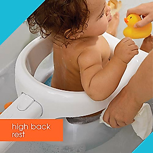 Summer Infant My Bath Seat Soft Support (Aqua ) – Contoured Bath Seat for Children Transitioning to the Adult Bathtub – Features Drain Holes, Sure & Secure Suction Cups, and Spacious Open-Side Design