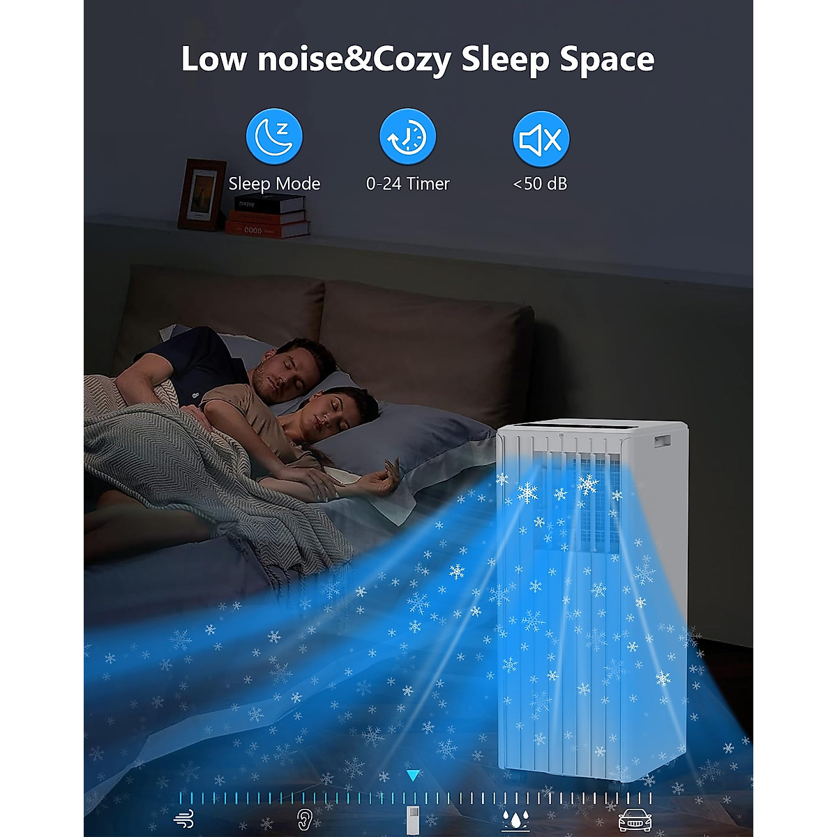 Takywep Portable Air Conditioner,8000BTU(ASHRAE) Potable AC with Dehumidification and Fan Function,Remote Control Air Conditioner for Bedroom Kitchen Office,Cooling Area up to 300 Sq.Ft