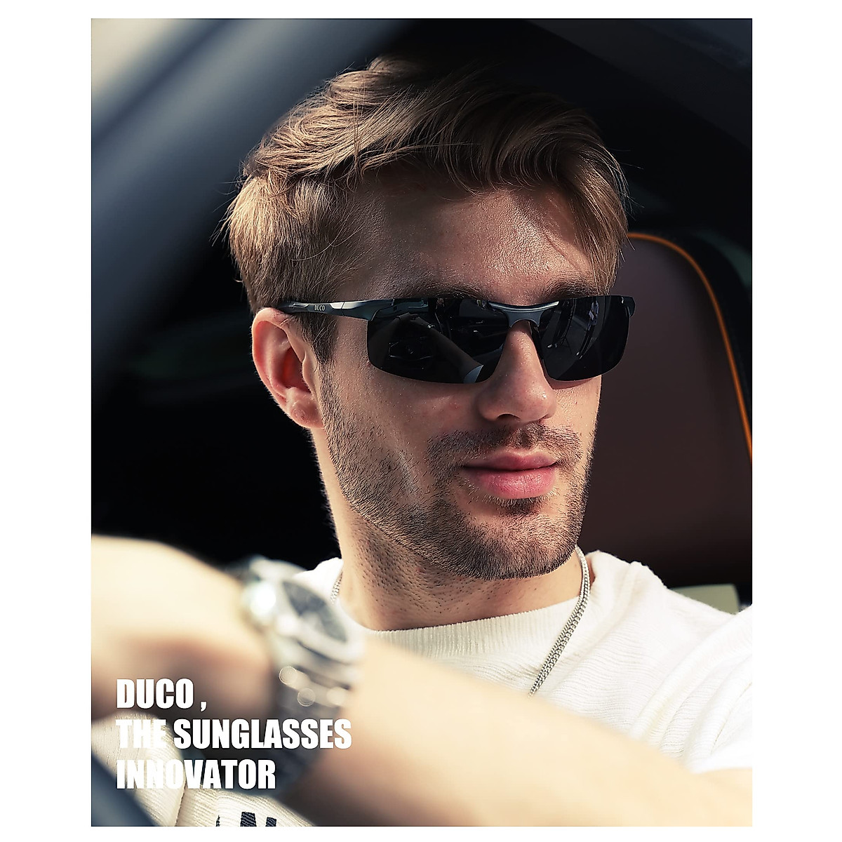 DUCO Mens Sports Polarized Sunglasses UV Protection Sunglasses for Men 8177s