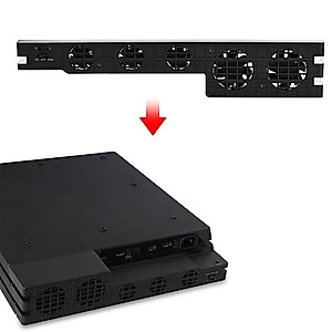 M ugast Cooling Fan for PS4 Pro, USB External Cooler 5 Fan Turbo Temperature Control Cooling Fans for Sony Gaming Console