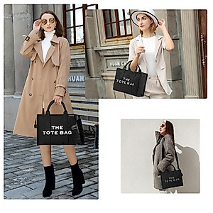 gruciso Large Tote Bag for Women, Crossbody Canvas Tote Bag, Women Shoulder Tote Bag with Zipper for Office, Travel, School