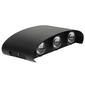 DOITOOL 3pcs Curved Wall Light Outdoor LED Wall Pack Lights Outdoor LED Outdoor Lights LED Modern Indoor Wall Sconce LED Light Fixture Wall Light Fixtures Double Head Lamps Wall Lamp Black
