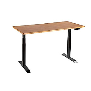 UNICOO - Electric Stand Up Desk Frame with Dual Motor, 3 Stage Up Lifting Legs, Rise UP Electric Adjustable Height and Width Standing Desk Frame with 4 Memory Keypad (Dual Motor Frame - Black)