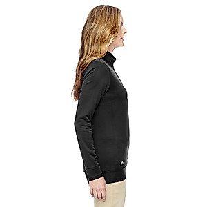 adidas Ladies' ClimaLite 3-Stripes French Terry Full-Zip Jacket, Black/White, Small