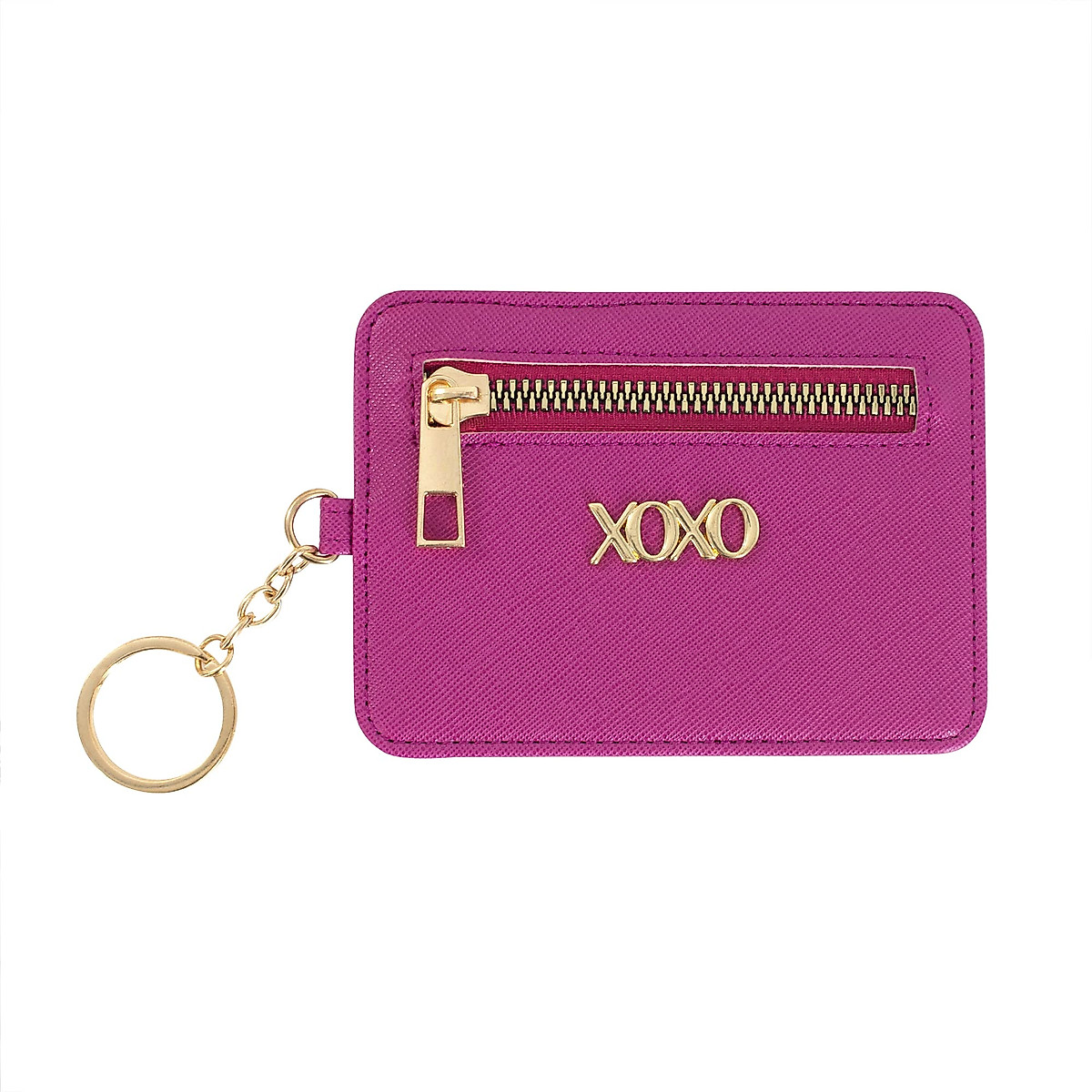 XOXO Women’s Wallet Mini Mgenta Saffiano Leather Key Card Id Coin Case, XW321348G-42-A11