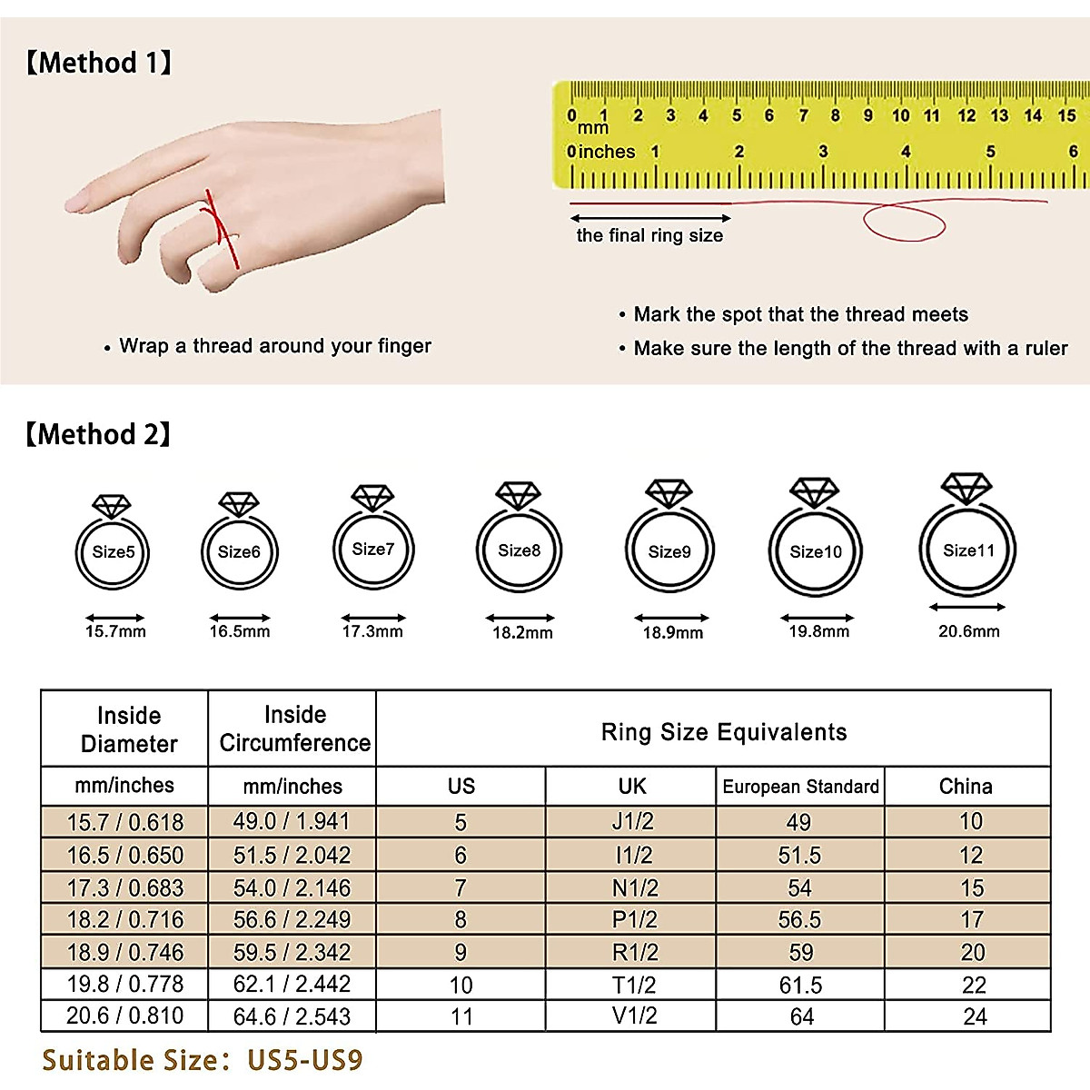 JO WISDOM Celtic Knot Rings for Women 925 Sterling Silver Heart Cut Birthstones Statement Rings Size 6 with 18K White Gold Plated