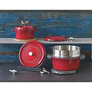 STAUB 1004228 Cast Iron Cocotte, Cherry, 30 cm