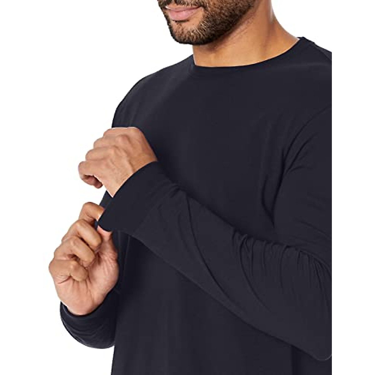 Russell Athletic Mens Dri-power Cotton Blend Long Sleeve Tees, Moisture Wicking, Odor Protection, Upf 30+, Sizes S-3x T-Shirt, Black, Large US