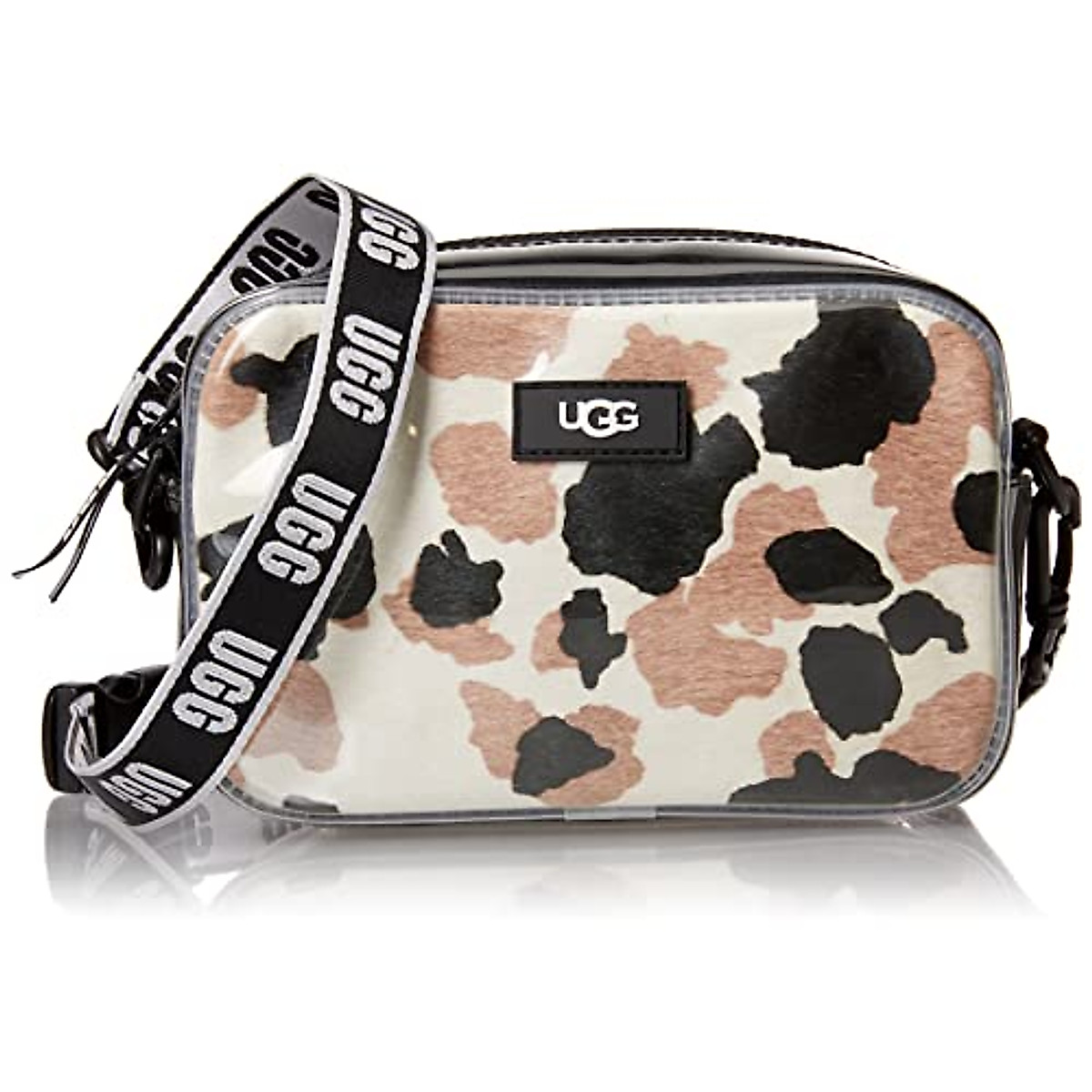 UGG womens Janey Ii Clear Calf Hair Cross Body Bag, Black Cow, One Size US
