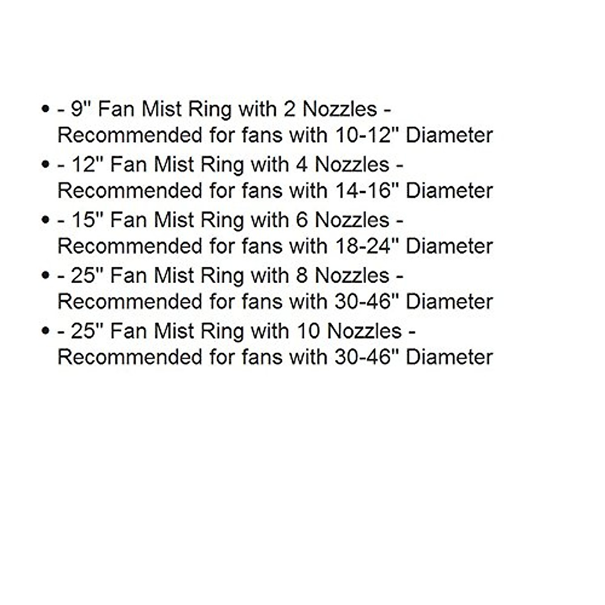 MISTCOOLING - Fan Mist Kit - Low Pressure Misting Ring - DIY Fan Mist Ring with Brass/Stainless Steel Nozzles (FMK12-4)