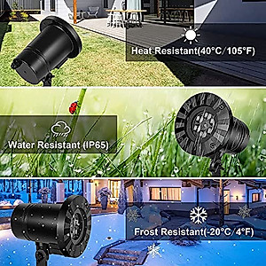 Christmas Snowflake Projector Lights Outdoor, Waterproof LED Landscape Rotating Snowflake Projection Light, Christmas Decorations Indoor for Halloween Home Party Holiday Wedding Garden (White)