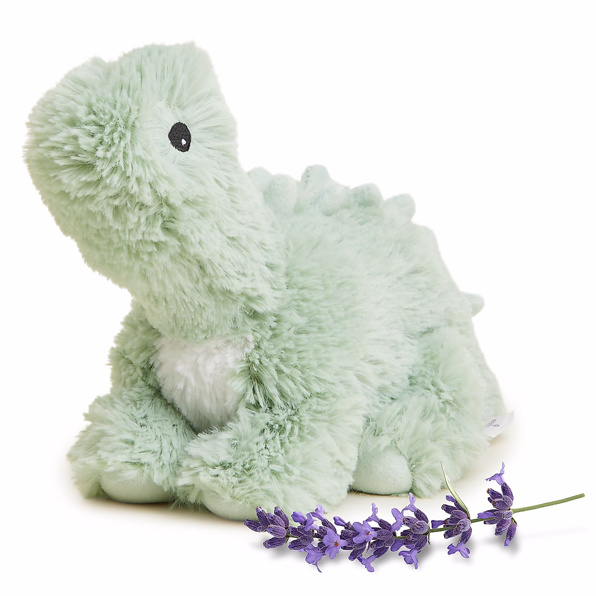warmies Microwavable & Weighted Stuffed Animals, Green Long Neck Dinosaur - Heated Stuffed Animal Plushie for Warmth & Comfort - Soft Plush Toys for Adults & Children (Boys, Girls, Babies & Toddlers)