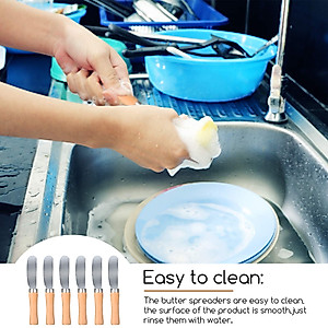 Butter Spreader Knife 4.5 Inch Wide Blade Stainless Steel Knife with Wood Handle Multipurpose Cheese Butter Spreader Knives for Kitchen Birthday Wedding Christmas(25 Pieces)