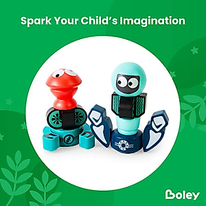 Boley Magnetic Robot Set - 35 Piece STEM Educational Magnet Building Toys for Kids - Creative Robot Construction Kit with Strong Magnets and Storage Box for Boys and Girls Ages 3 and Up