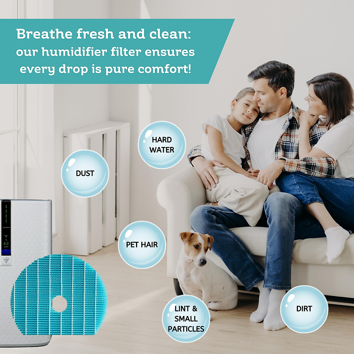 Nispira Premium Humidification Replacement Filter Compatible with Sharp Air Purifier Humidifier KC-850U KC-860U. Compared to Part FZ-C100MFU, 2 Filters