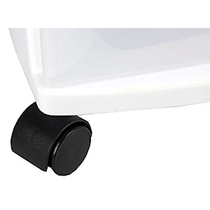 Sterilite At Home Plastic 3 Drawer Wide Storage Cart Container with Removeable Casters for Bathroom, Bedroom, and Dorm Organization (3 Pack)