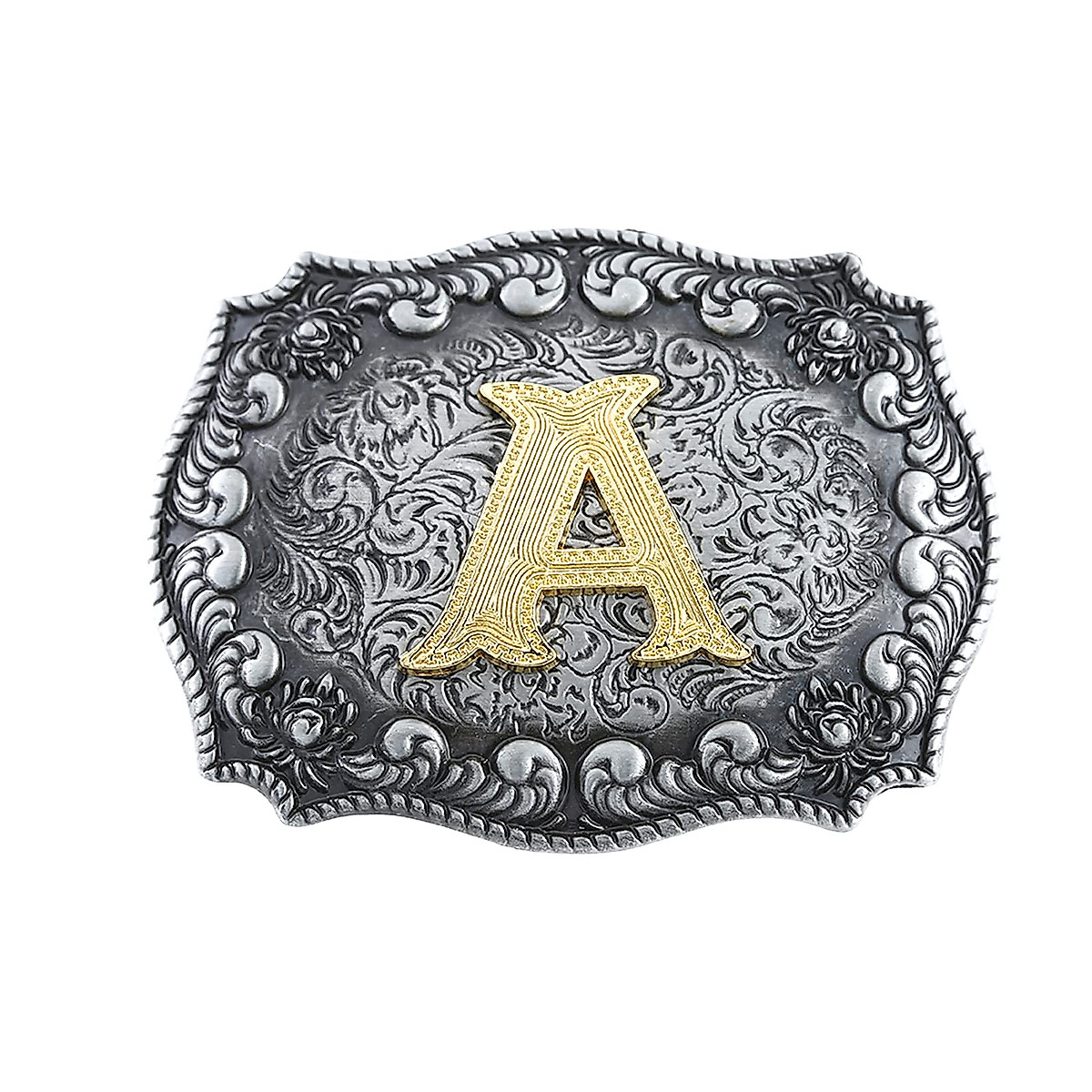 HUABOLA CALYN Belt Buckle Men, Western Cowboy Rodeo Small Alphabet Letter ABCDMRJ to Z Initial Belt Buckles for Women (A)