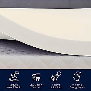 Spring Coil 2-Inch High Density Foam Topper,Adds Comfort to Mattress, King Size, Yellow