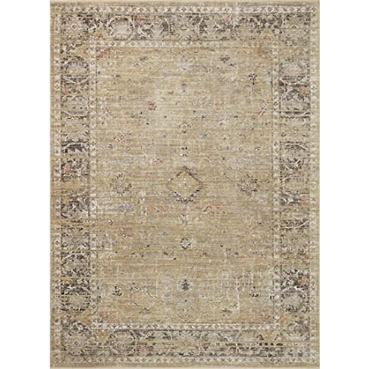 Magnolia Home by Joanna Gaines x Loloi Millie Collection MIE-03 Gold / Charcoal 2'-3" x 3'-10" Accent Rug