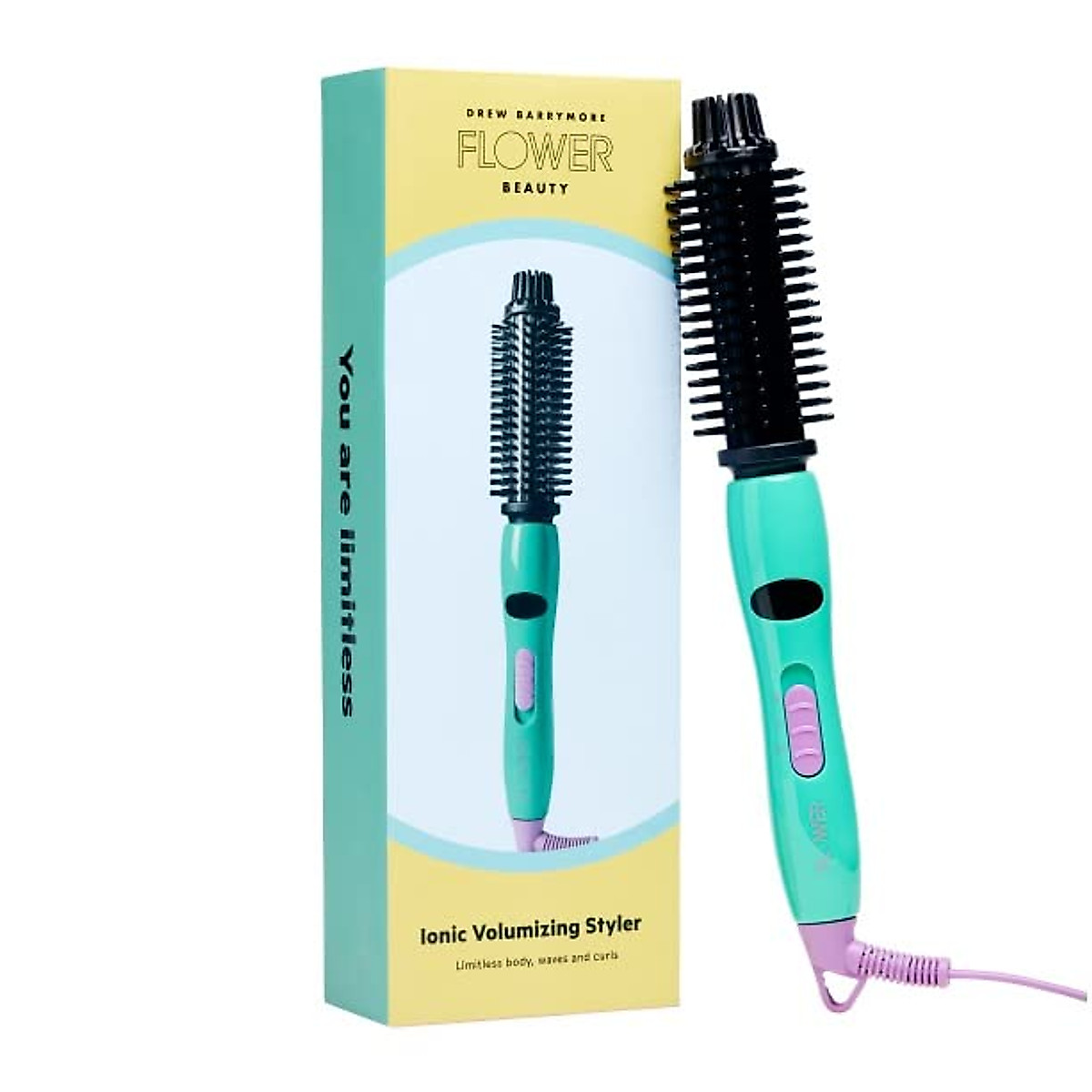 Flower Beauty Ionic Volumizing Styler - Versatile Ceramic Styling Iron - Straightens, Curls, Adds Volume & Shine to Hair - Includes 2 Heat Settings