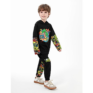 MIGU Toddler boy clothes 3T-4T Boys Clothes Winter Outfits with Dinosaur Clothes For Boys Hoodie Boy Sweatsuit + Dinosaur Pants 2PCS Set