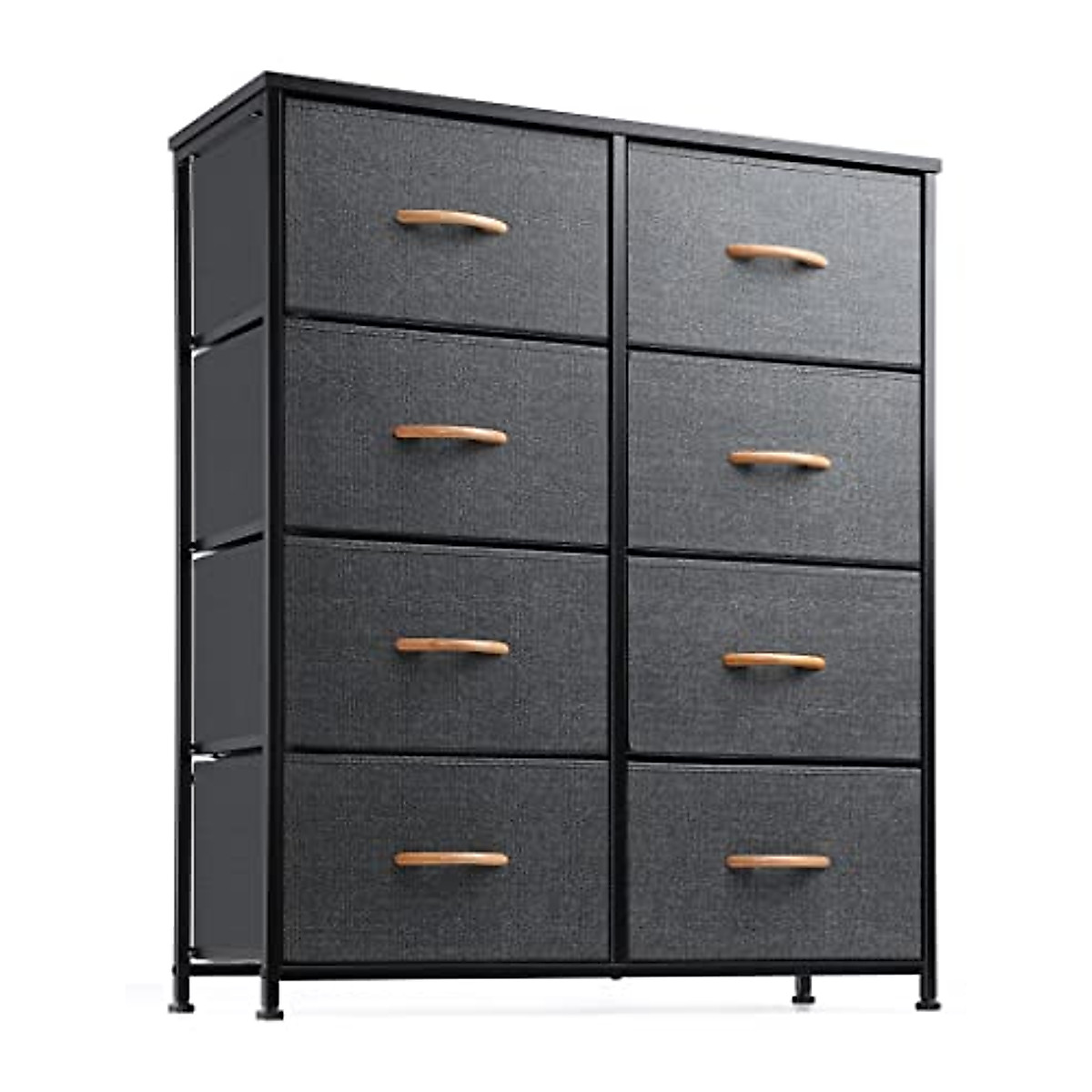 Nicehill Fabric Dresser, Small Dresser for Bedroom with 8 Drawers, Dresser Organizer for Clothes, Closet, Kids Room, Nursery, Baby, Chest of Drawers Bedroom Dresser with Storage Drawer, Dark Grey