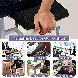 Zhi Jin Soft Rectangle Chair Cushion Memory Foam Mesh Seat Pads Cushions with Ties for Home School Office Black
