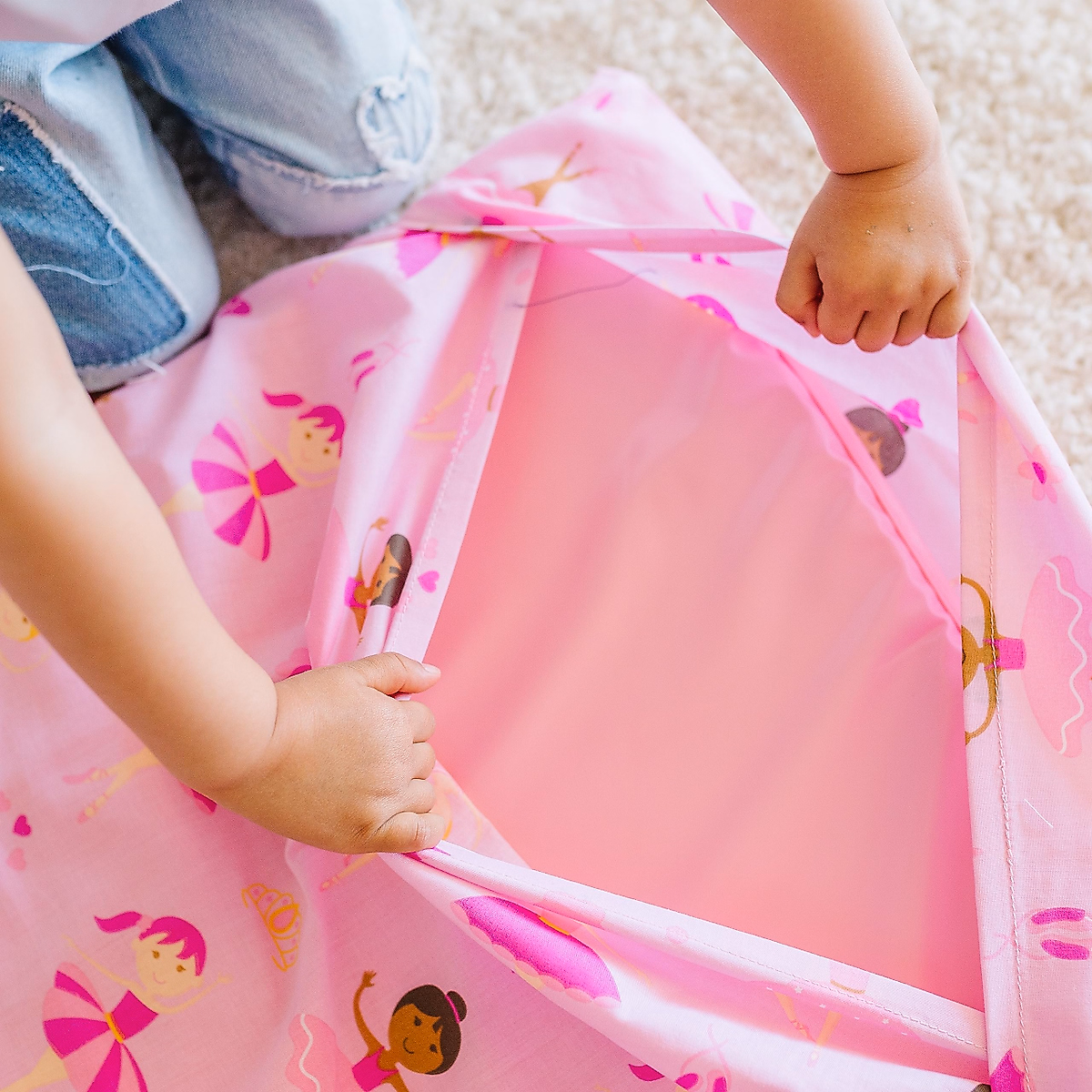 Wildkin Kids Nap Mat Cover for Boys & Girls, Sewn-in Flap Design Rest Mat Cover, Perfect for Preschool and Daycare, Fits Our Vinyl Nap Mat up to 1.5 Inches Including Basic Sleep Mat (Ballerina)