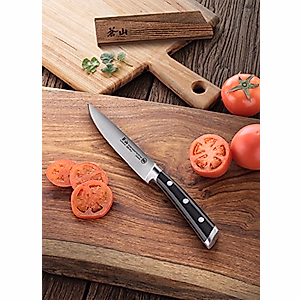 Cangshan TS Series 1020700 Swedish 14C28N Steel Forged 5-Inch Utility Knife and Wood Sheath Set