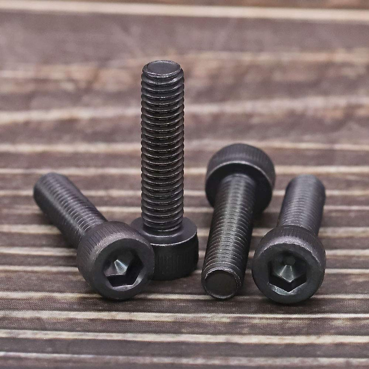 M3-0.5 x 12mm Socket Head Cap Screws, 12.9 Grade Alloy Steel, Black Oxide Finish, Full Thread, Coarse Thread, Allen Hex Drive, 100 pcs