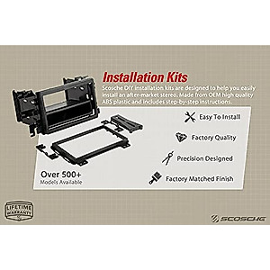 Scosche FD3090B Compatible with Select 1995-2016 Ford, Mercury, Lincoln and Mazda Double DIN & DIN+Pocket Dash Kit Black