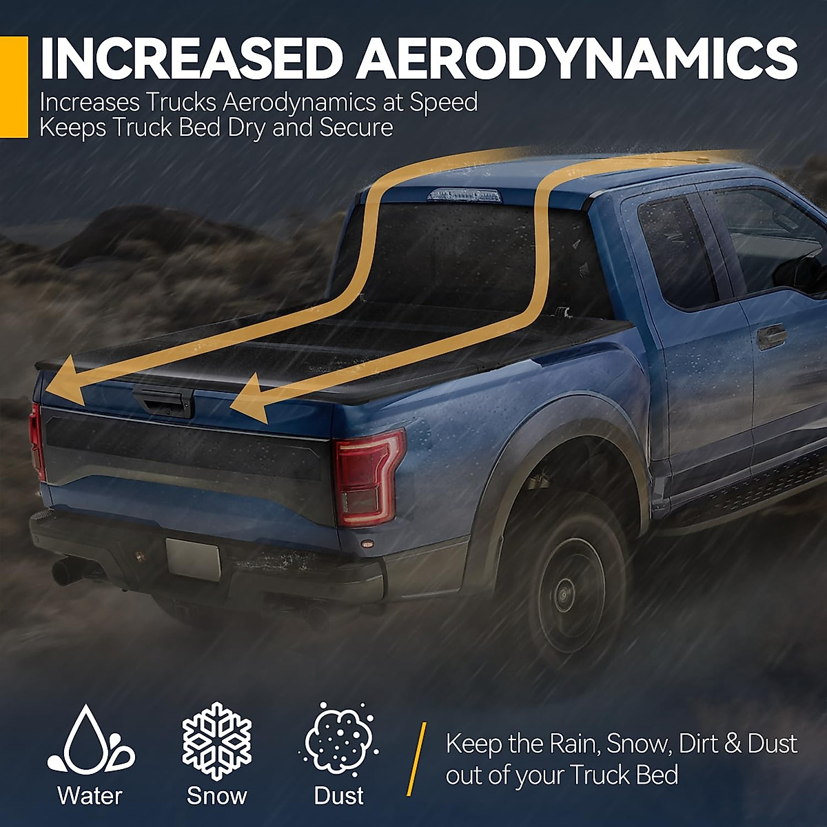 Auto Dynasty [New Upgrade Model] FRP Hard Solid Tri-Fold Adjustable Truck Tonneau Cover Compatible with Ford F150 6.5Ft Fleetside Short Bed 2004-2014, Black Powdercoated