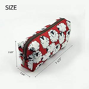 LParkin Sheep Canvas Pencil Case Kawaii Pen Bag Pouch Stationary Case Makeup Cosmetic Bag Gadget Box(Sheep)