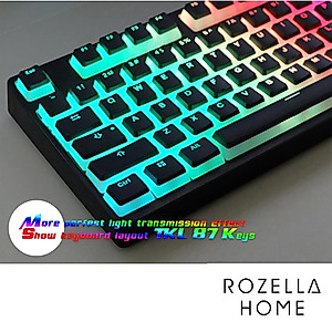 ROZELLA HOME Pudding Keycaps Full 108 Key for Mechanical Gaming Keyboard with Additional 24 Replacement Units, PBT, MX Switches, TKL 80 Percent and Compact 60 Percent Compatible, (Caps Only) (White)