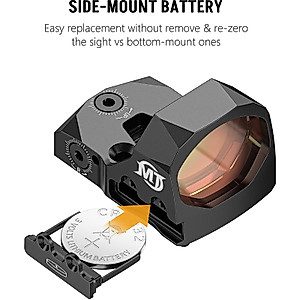 MidTen S01 Shake Motion Awake Red Dot Sight for RMR, Adapter for GL MOS & Picatinny Included, 3 MOA Pistol Scope Optics Sight for Full Size Handgun, 28mm Large Aspheric Lens 1500G Shockproof