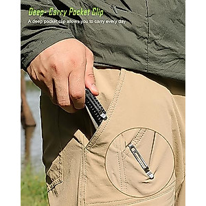 XTOUC Folding Pocket Knives, D2 Steel Sharp Blade EDC Knife, Anti Slip G10 Handle, Front Flipper Opening Knife, Deep Carry Pocket Clip, Outdoor Camping Small Knives for Men and Women XT01A