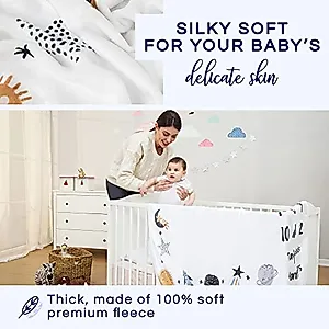Luka & Lily Baby Milestone Blanket - Ultra Soft Fleece Monthly Milestone Blanket for Baby Girl and Boy - Perfect for Baby's First Year Growth Chart - Monthly Baby Milestone - Outer Space - 60"x40"