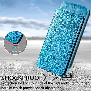 ZXL Magnetic PU Wallet Case and Protector Credit Card Holder Flip Leather with Stand Function Cell Phone Cover for Infinix Smart 5 Blue