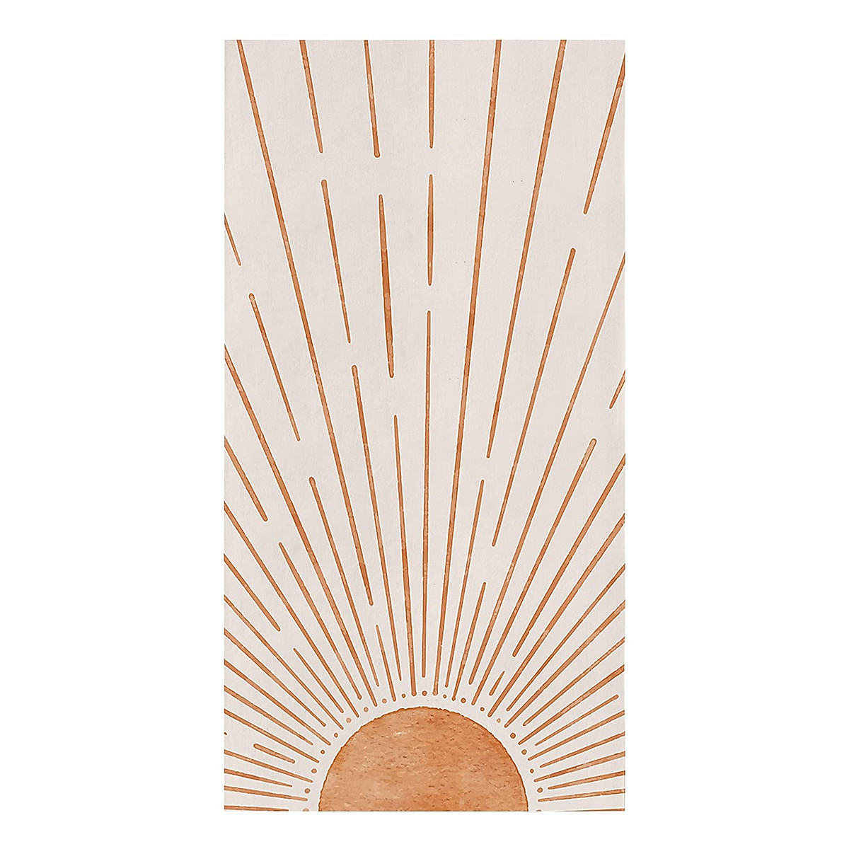 Chucoco Kitchen Towel Absorbent Dish Towels Mid Century Terracotta Sun Lines 1 Pack Soft Reusable Hand Towel Washing Cloths, Quick Drying Hanging Terry for Home Cleaning Modern Minimal Art