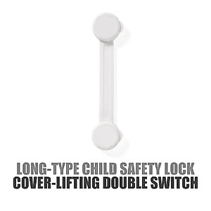 Eiarrnp Cabinet Lock Latch - Baby Proofing Cabinet Locks for Child Safety for Cabinet Doors, Fridge, Drawers, Toilet Seat, Dishwasher, Cupboard - No Drilling with Strong Adhesive Tape, 12-Pack, White