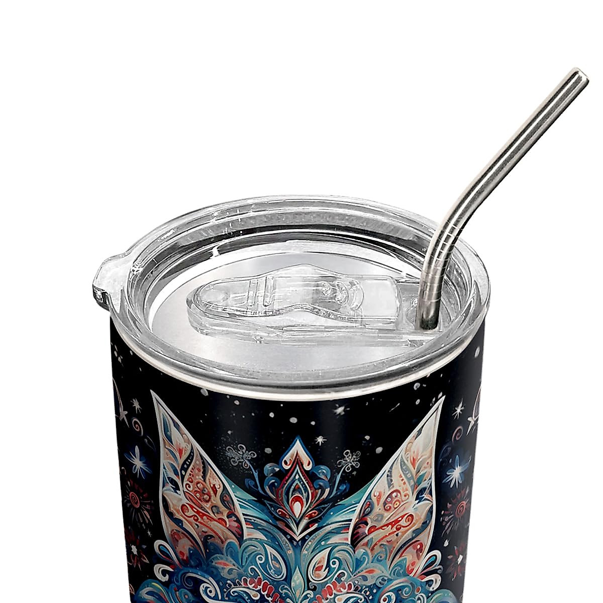 20oz Cute Beautiful Flower Cat Tumbler, Gifts for Cat Lovers, Coffee Thermos for Women, Stainless Steel Double Wall Vacuum Insulated Coffee Mug, Travel Cup with Lid