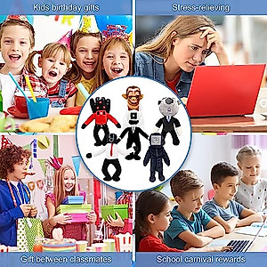 Perkitok 6PCS Skibidi Toilet Plush, 11" Titan Speakerman PlushiesToys for Fans and Friends Beautifully Plush Doll Collectible Gifts